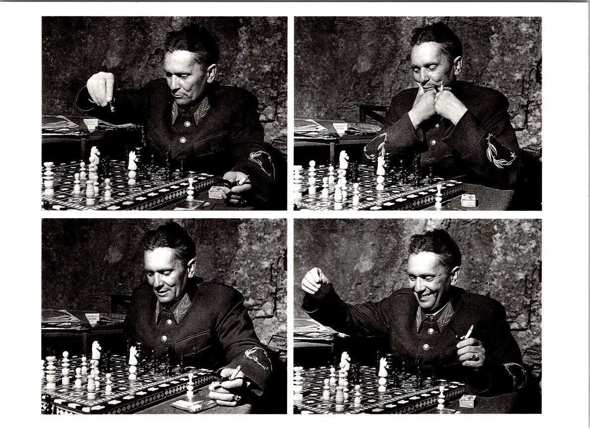 Repro JOSIP BROZ TITO PLAYING CHESS & SMOKING Yugoslavian Leader 4X6 ...