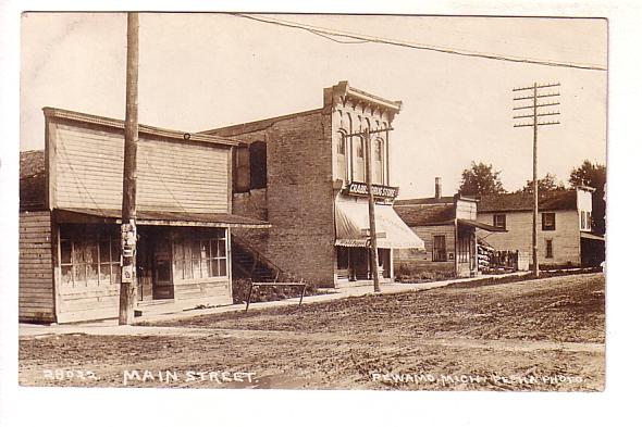 Real Photo, Main Street, Crabbs Drug Store, Pewamo, Michigan, Used 1913 ...