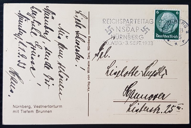 Germany Third Reich Original Propaganda Postcard Nsdap Nazi Nuremberg ...