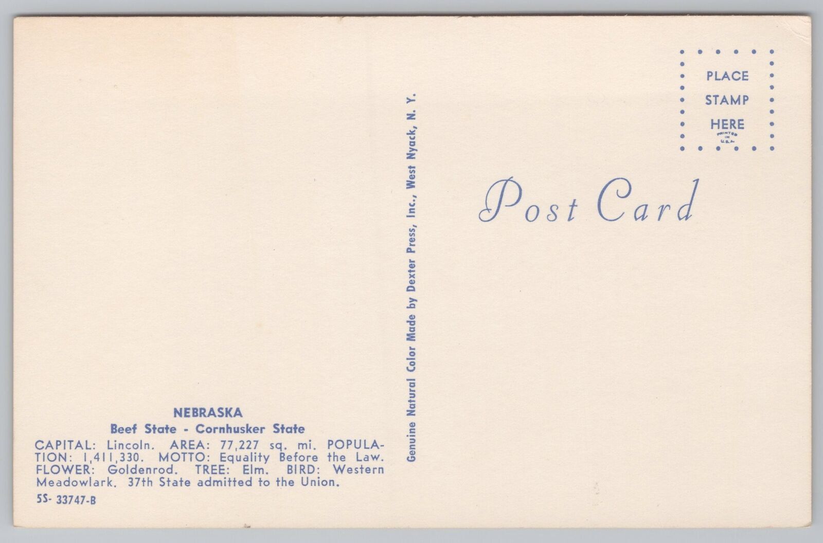 State View~Pictorial State Map of Nebraska~Vintage Postcard | United ...