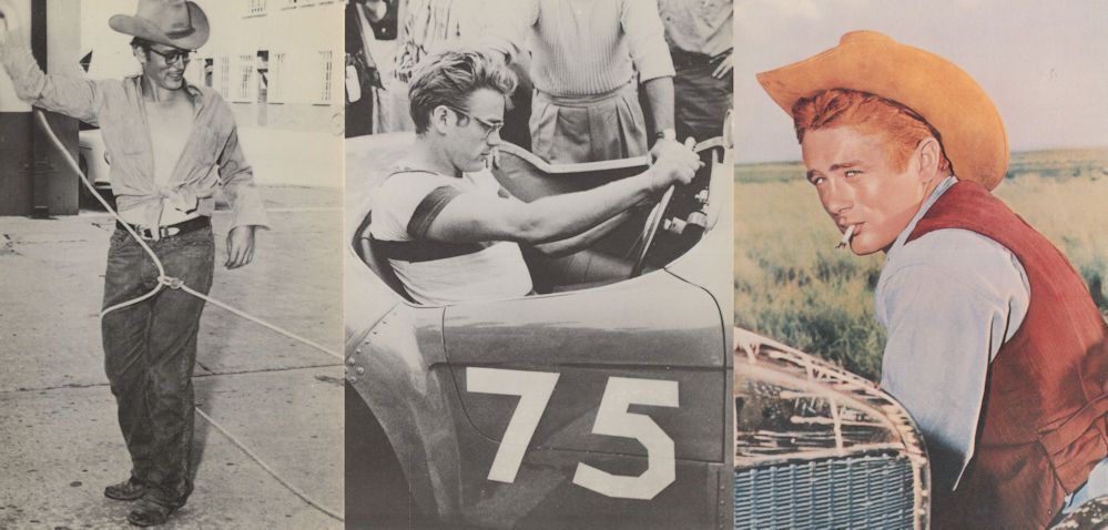 James Dean in Ferrari 500 Car & Cowboy Lassoo 3x Postcard s | Topics ...