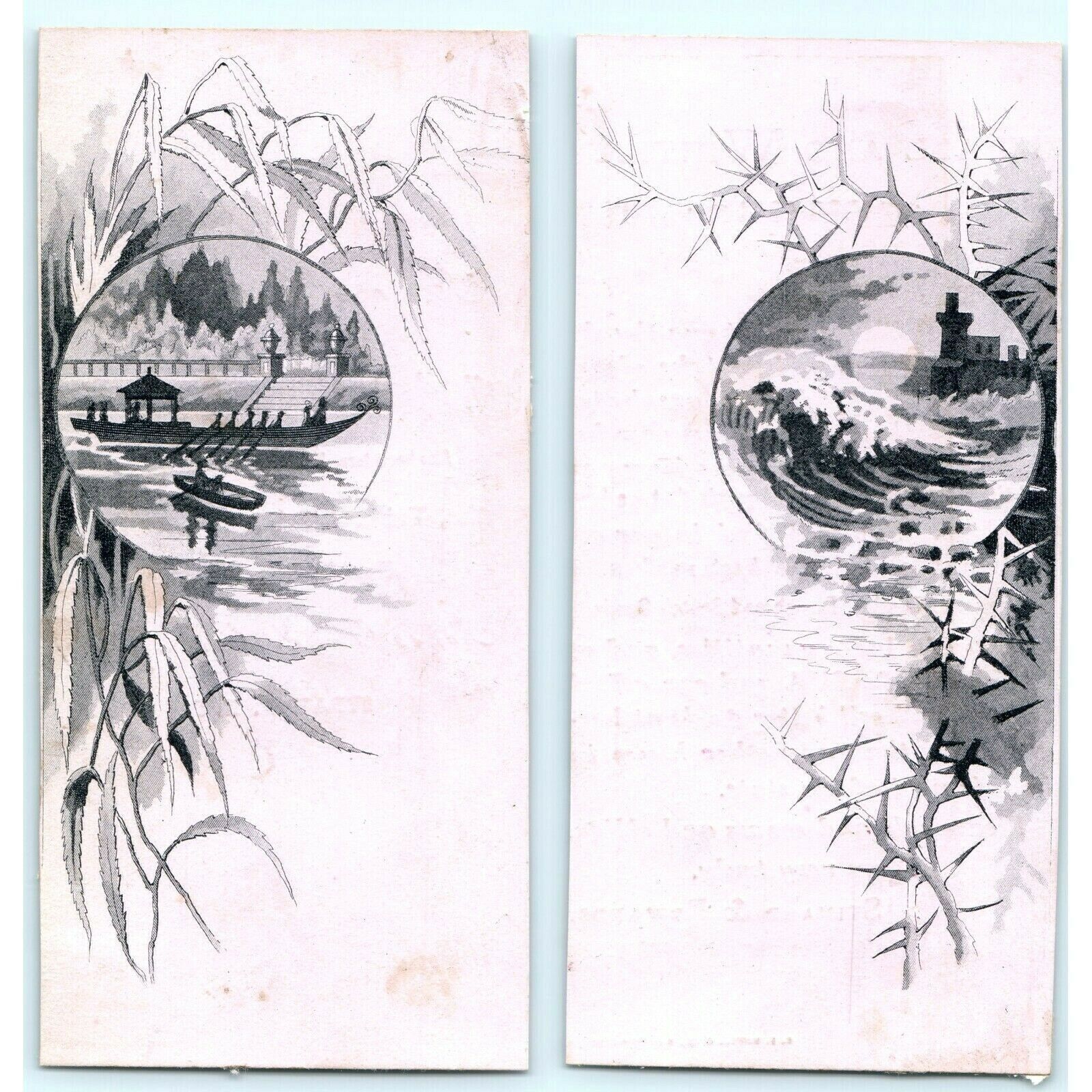 x2 Set 1880 Syracuse Bookmark Tailor Trade Cards Stinard & Edwards ...