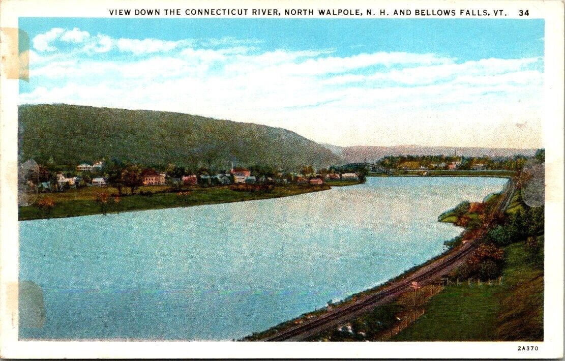 Vintage Vermont Postcard - Bellows Falls - North Walpole - Connecticut ...