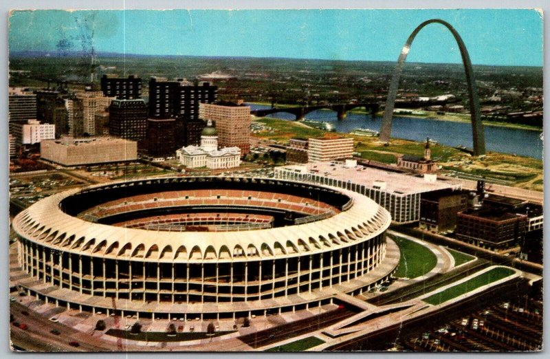 St Louis Missouri 1975 Postcard Civic Center Gateway Arch Busch Stadium ...