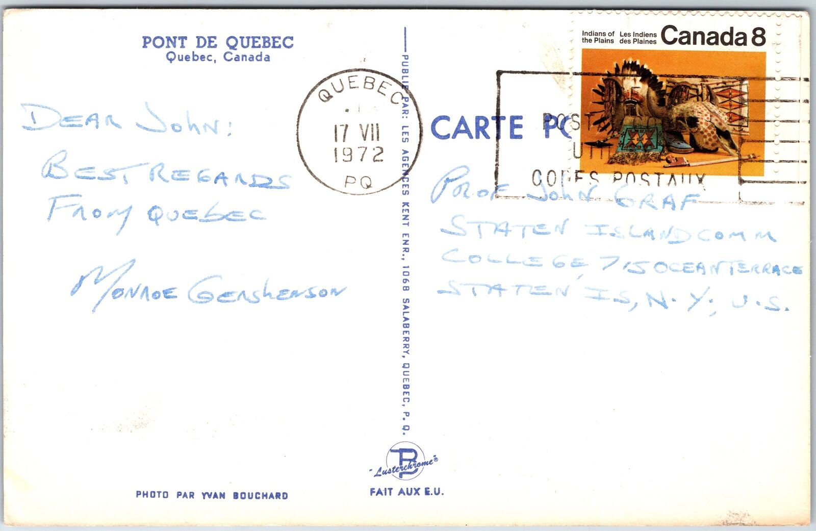 Vintage Postcard the Quebec Bridge at Quebec City ST. Lawrence River ...