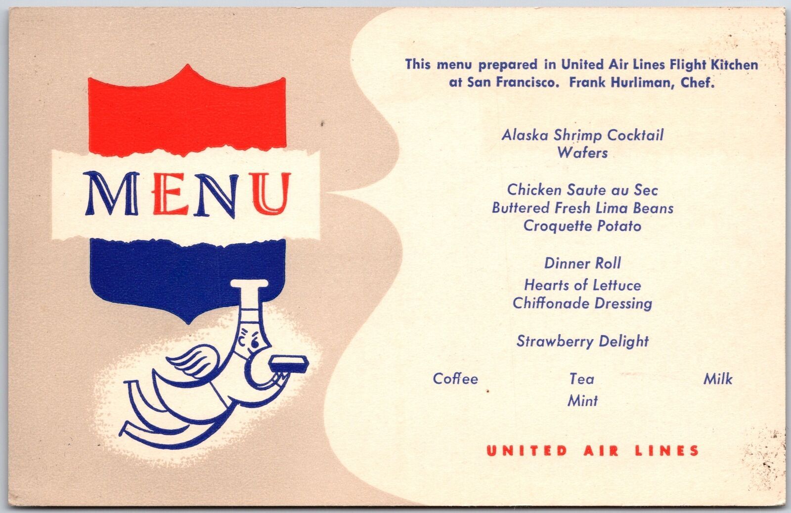 Menubin United Airlines Flight Kitchen San Franciso Frank Hurliman Chef ...