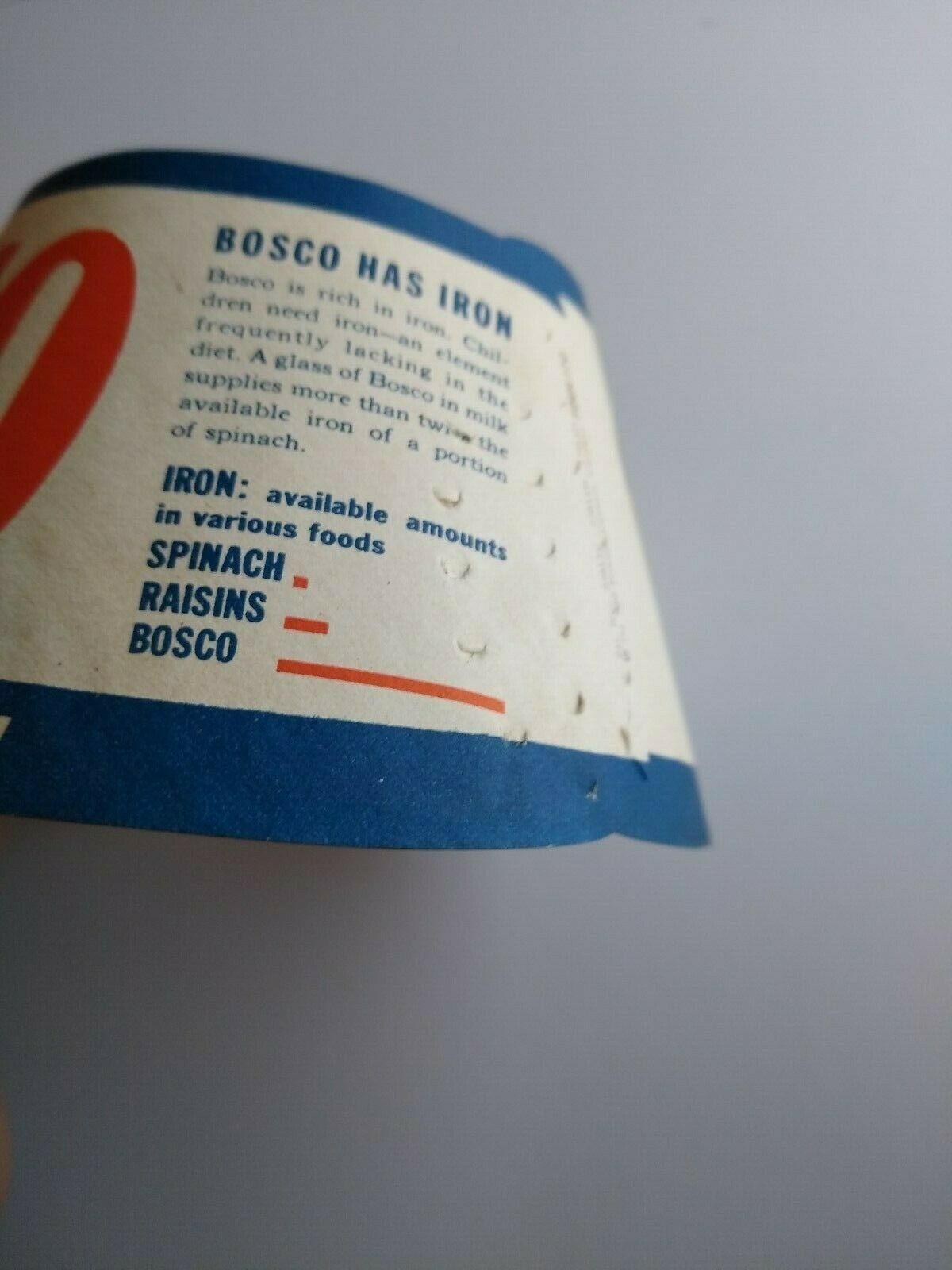 Vintage 1940s Bosco Syrup Milk Bottle Collar Original Dairy Advertising ...