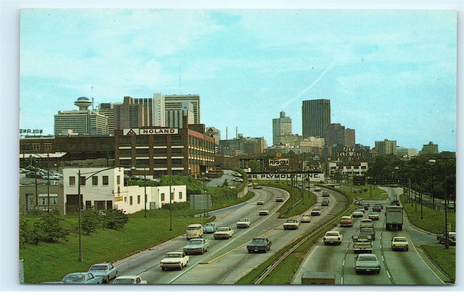 Atlanta Georgia Skyline North Expressway Pepsi Cola Delta Jets Sign ...