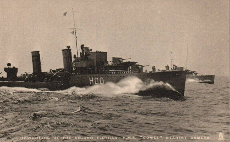 Tuck RPPC HMS Comet Second Flotilla Destroyers British Royal Navy WWI ...