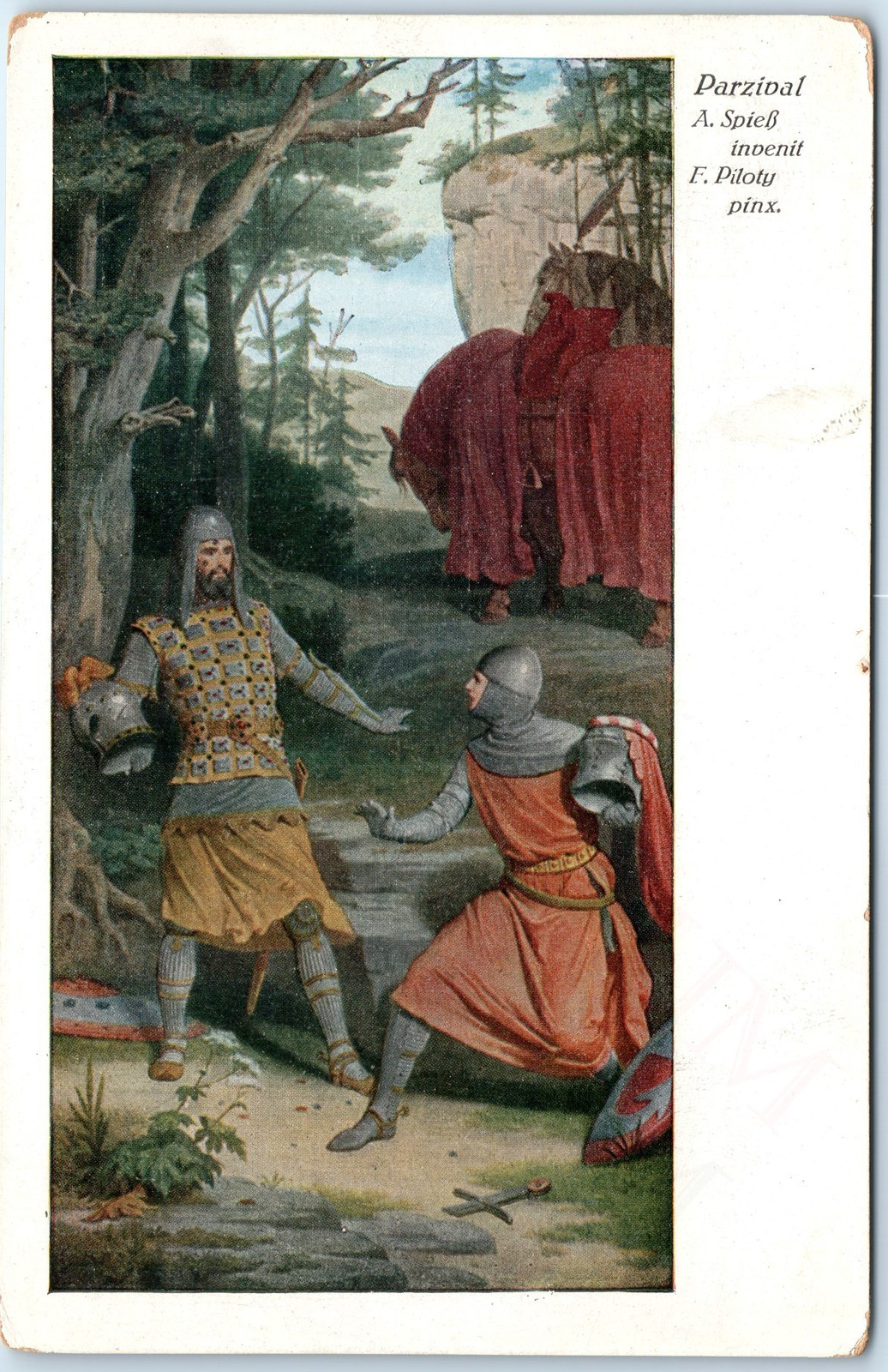 c1920s Germany Parzival King Arthur PC Medieval Knight Forest Armor ...