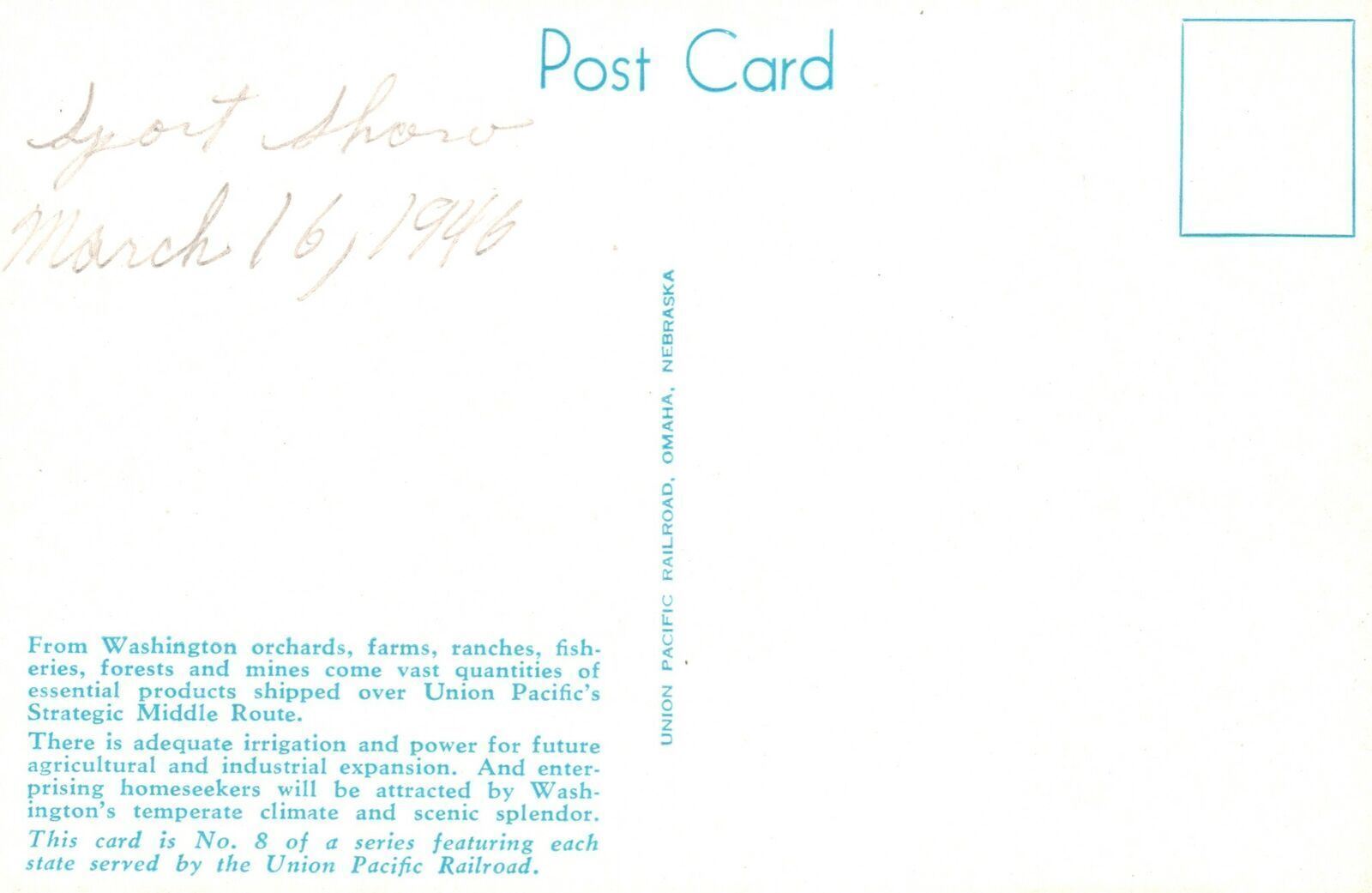 Vintage Postcard From Washington Orchards Farms Ranches Fisheries ...