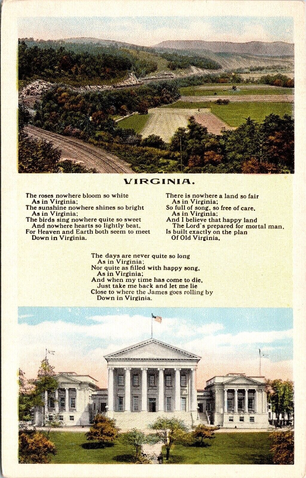 Split View Virginia VA Landscape Railroad US Flag Buildings Poem ...
