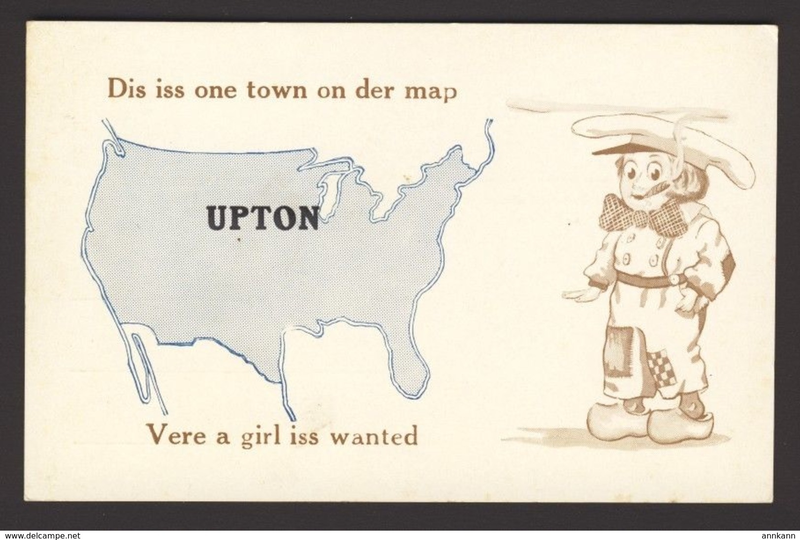 Upton Mass. - Map of USA little Dutch boy smoking - Dis iss one town on ...