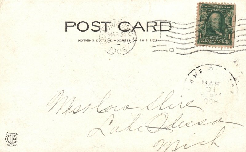 Vintage Postcard 1908 Kent County Courthouse Grand Rapids Michigan Curt ...