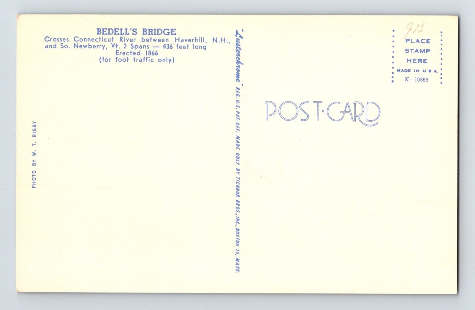 Postcard New Hampshire Haverhill NH Bedell's Covered Bridge 1960s ...