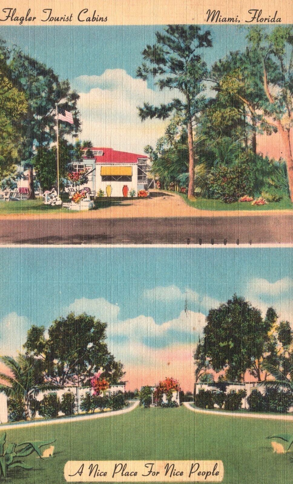 Vintage Postcard 1952 Flagler Tourist Cabins Miami Florida Nice Place ...