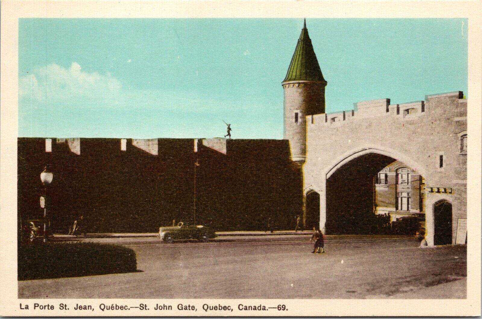 St John Gate Quebec Canada Old Cars Lamppost Historical Tower WB ...