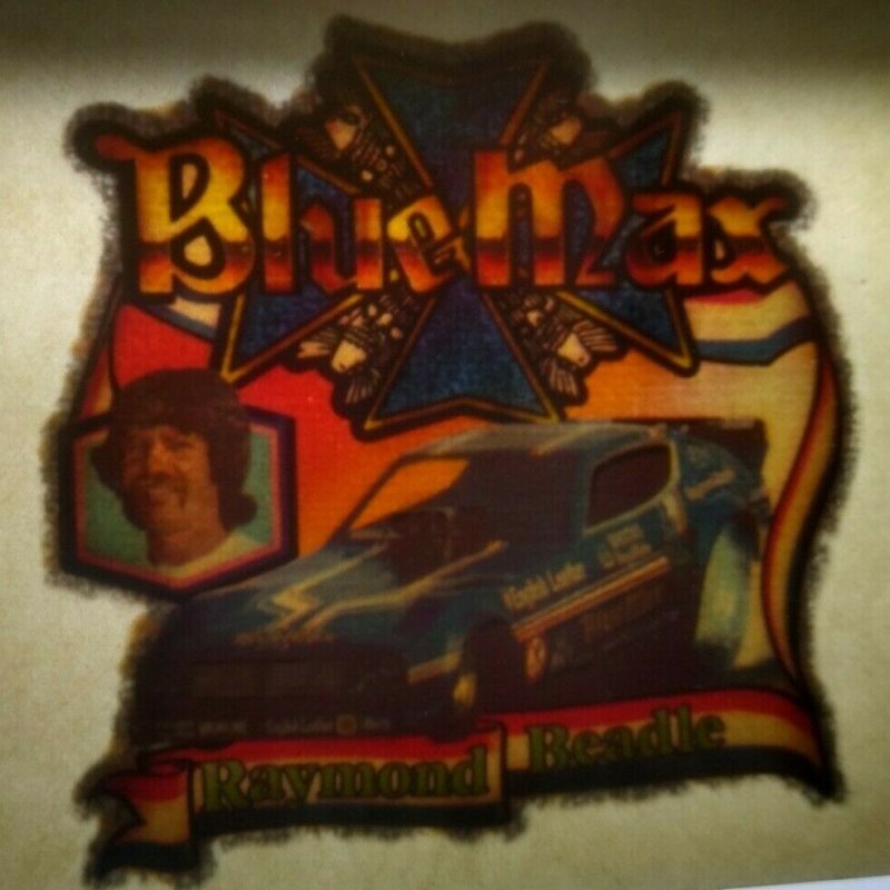 Blue Max Raymond Beadle Screamin Glitter Iron-On Transfer Decal Donruss ...