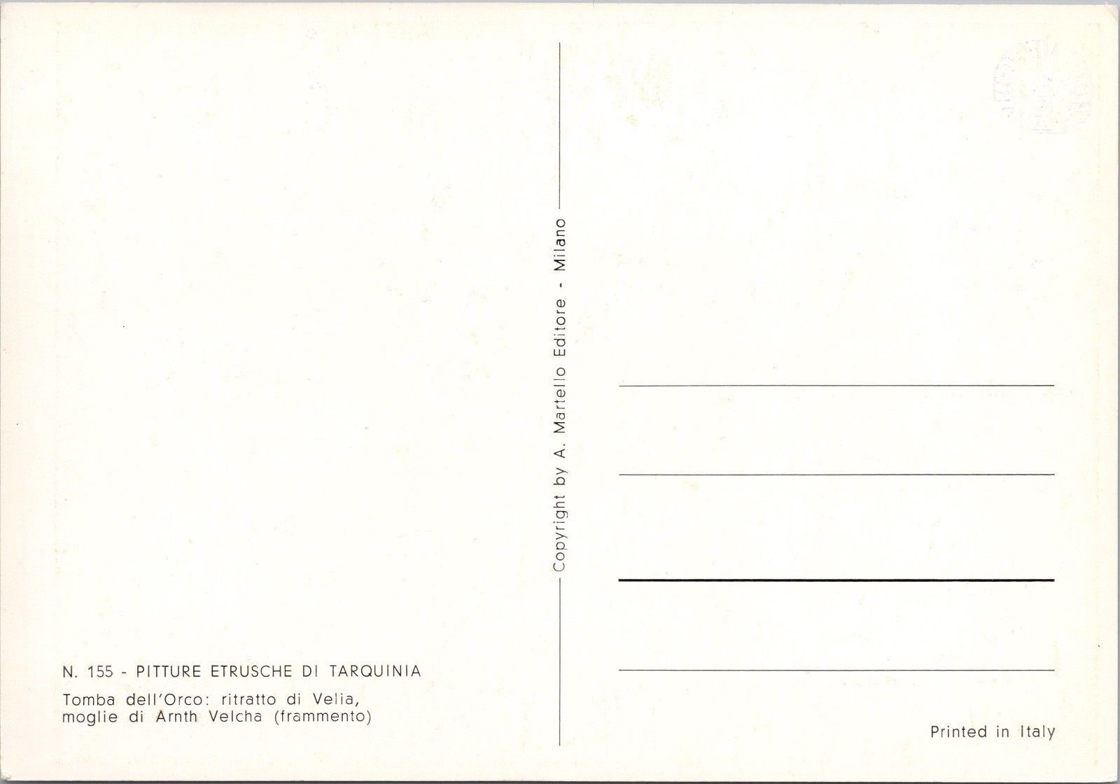 Pitture Etrusche Di Tarquinia Art Repro Unused Postcard D50 | Other ...
