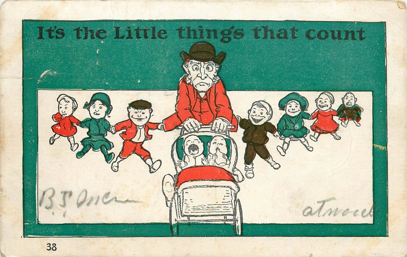 It's the Little Things That Count Father with children Comic pm 1907 ...