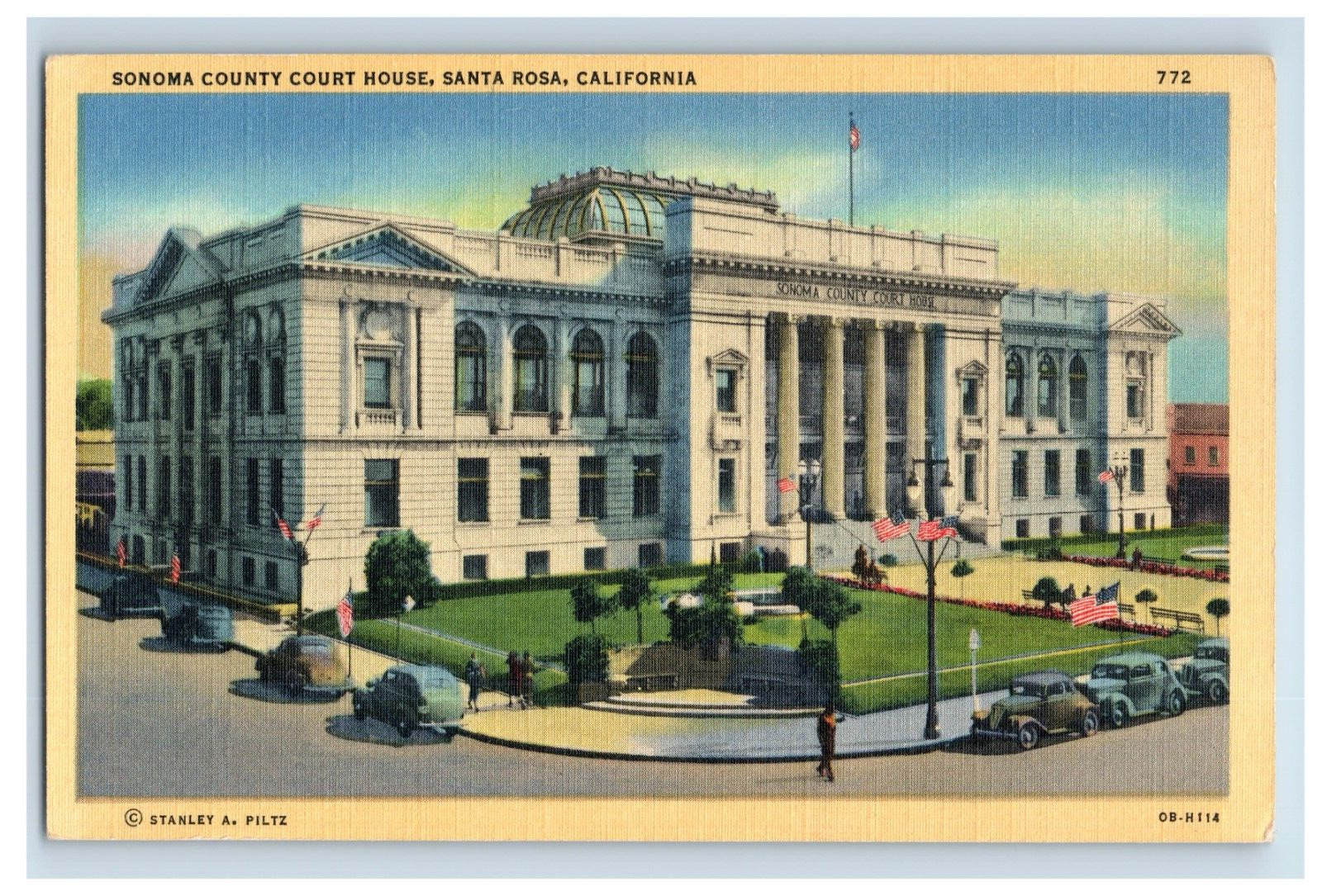 Vintage Sonoma County Court House Santa Rosa, California. P129E ...