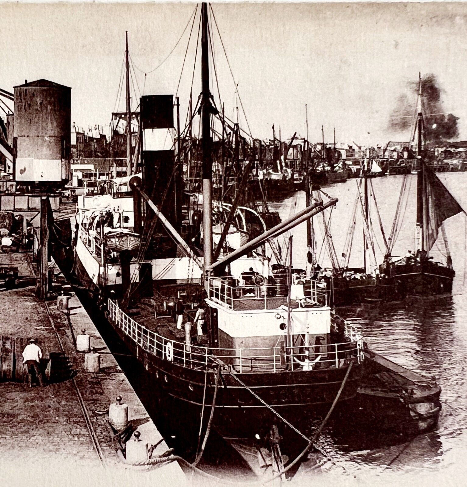 Bordeaux France The Quaids Ship In Harbor 1910s WW1 Era Postcard ...