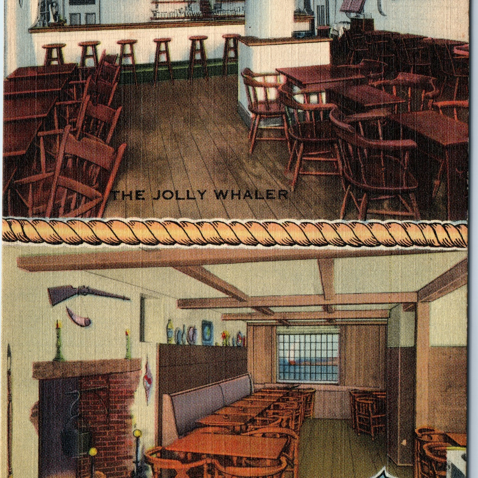 c1940s New Bedford MA Jolly Whaler Bar & Spouter Inn Lounge Tavern ...