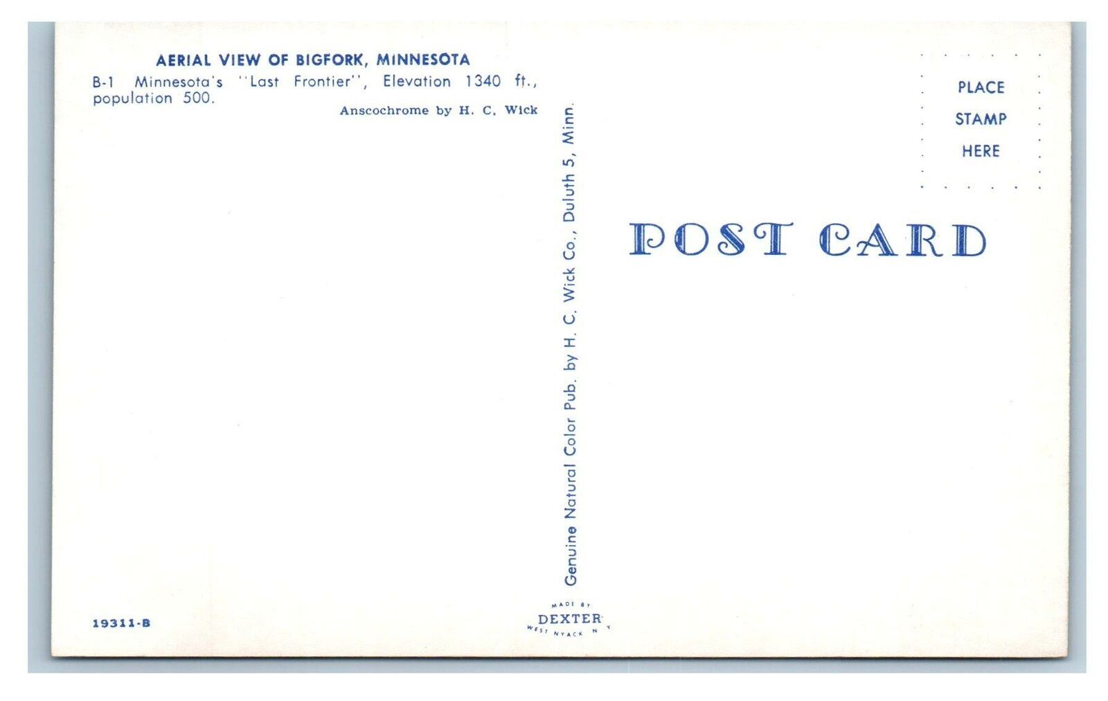 BIGFORK, MN Minnesota ~ Aerial View of SMALL TOWN c1950s Itasca County ...