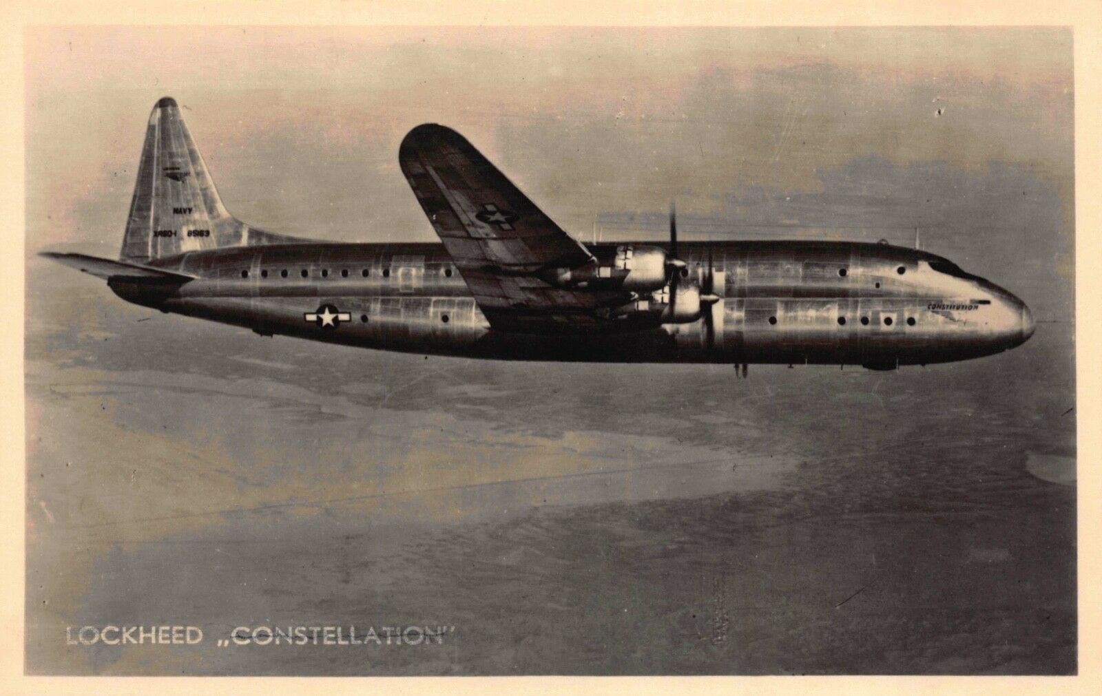 Real Photo Postcard Lockheed Constellation Constitution Airplane Flight ...