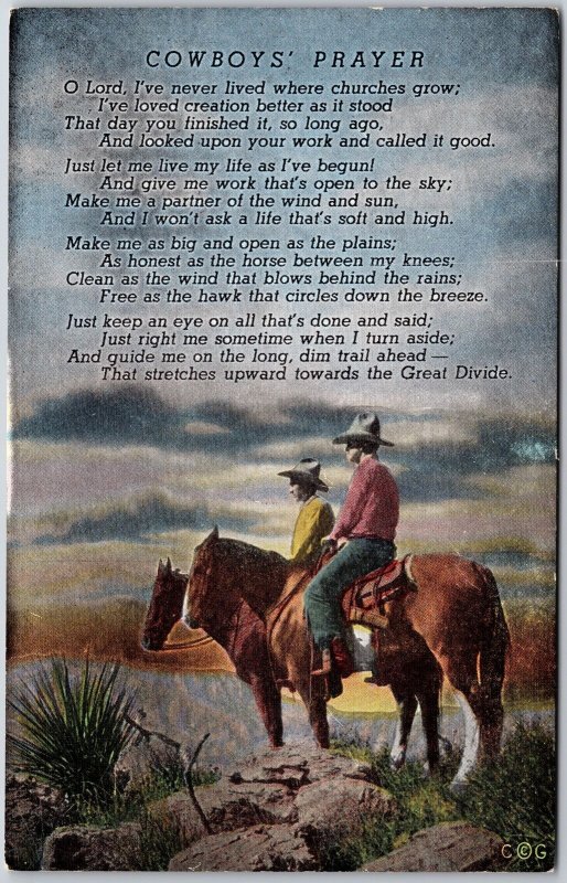 The Poem Cowboys Prayer Written On The Range By Badger Clark Custer SD ...