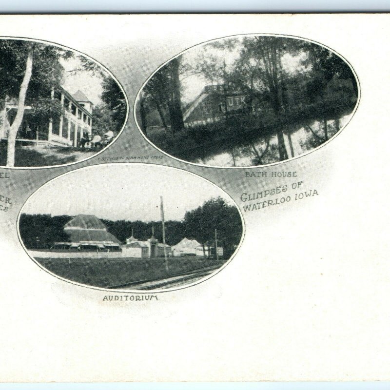 c1900s Glimpses of Waterloo, Iowa Photo Collage Card McCoy Cedar River ...