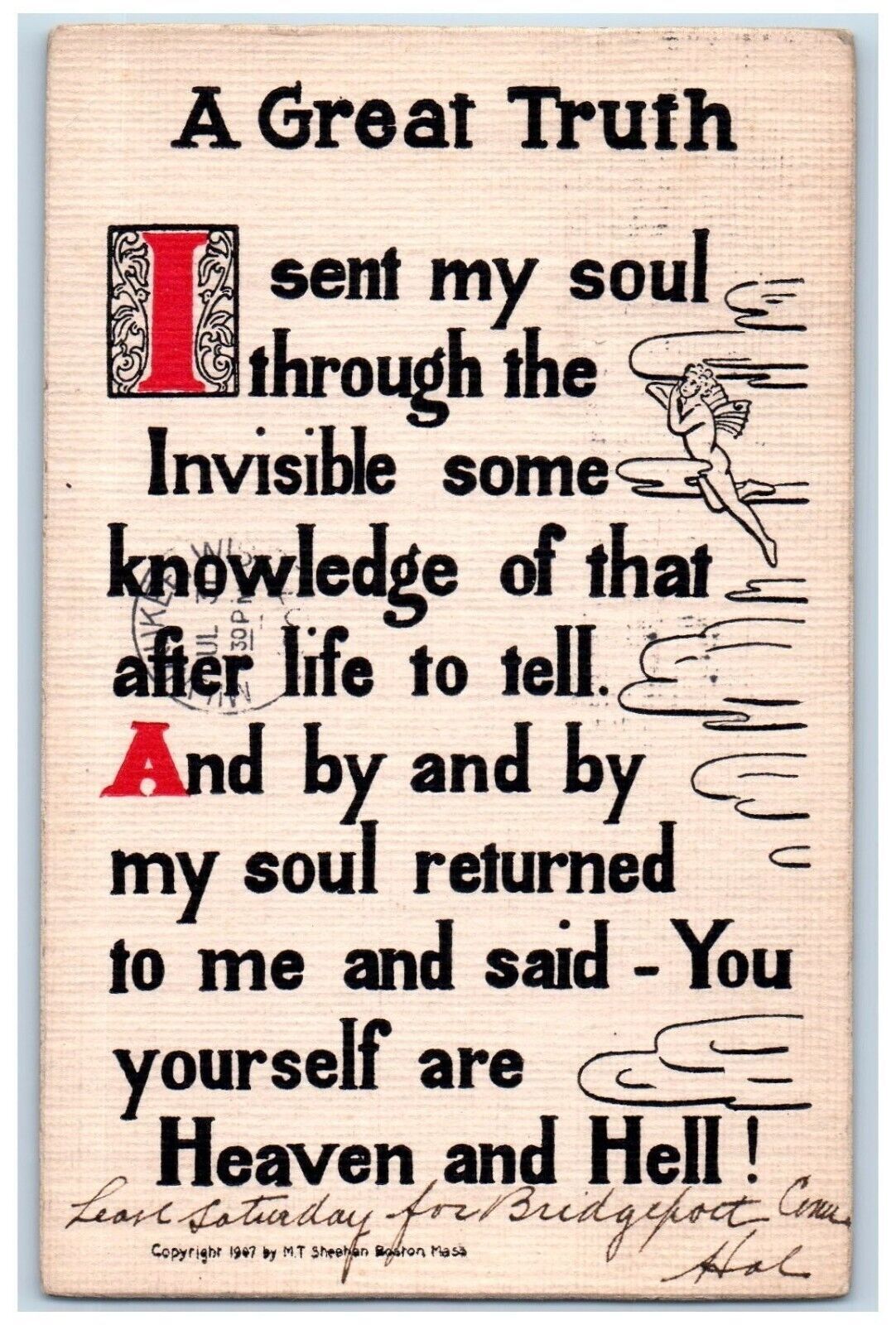 1907 A Great Truth Poem By MT Sheahan's Cincinnati Ohio OH Antique ...