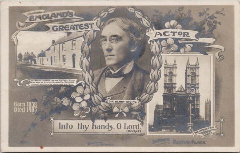 Sir Henry Irving England's Greatest Actor c1905 Rapid RPPC Postcard G83 ...