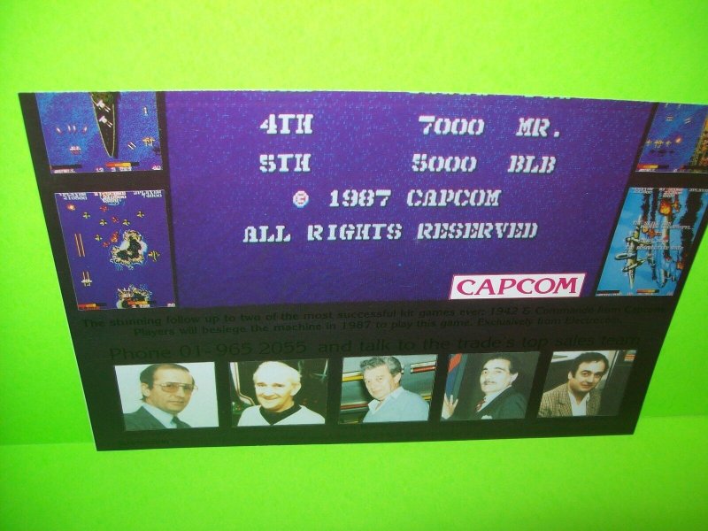 1943 Arcade FLYER Original NOS Video Game Art Print Sheet Electrocoin ...