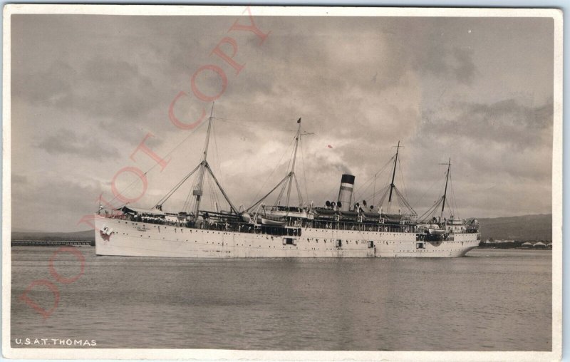 c1910s USAT Transport Thomas RPPC Army Transport Steam Ship Photo ...