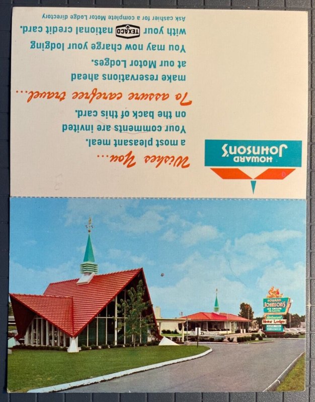 Vintage Postcard 1960's Howard Johnson's "Host of the Highways" Across ...