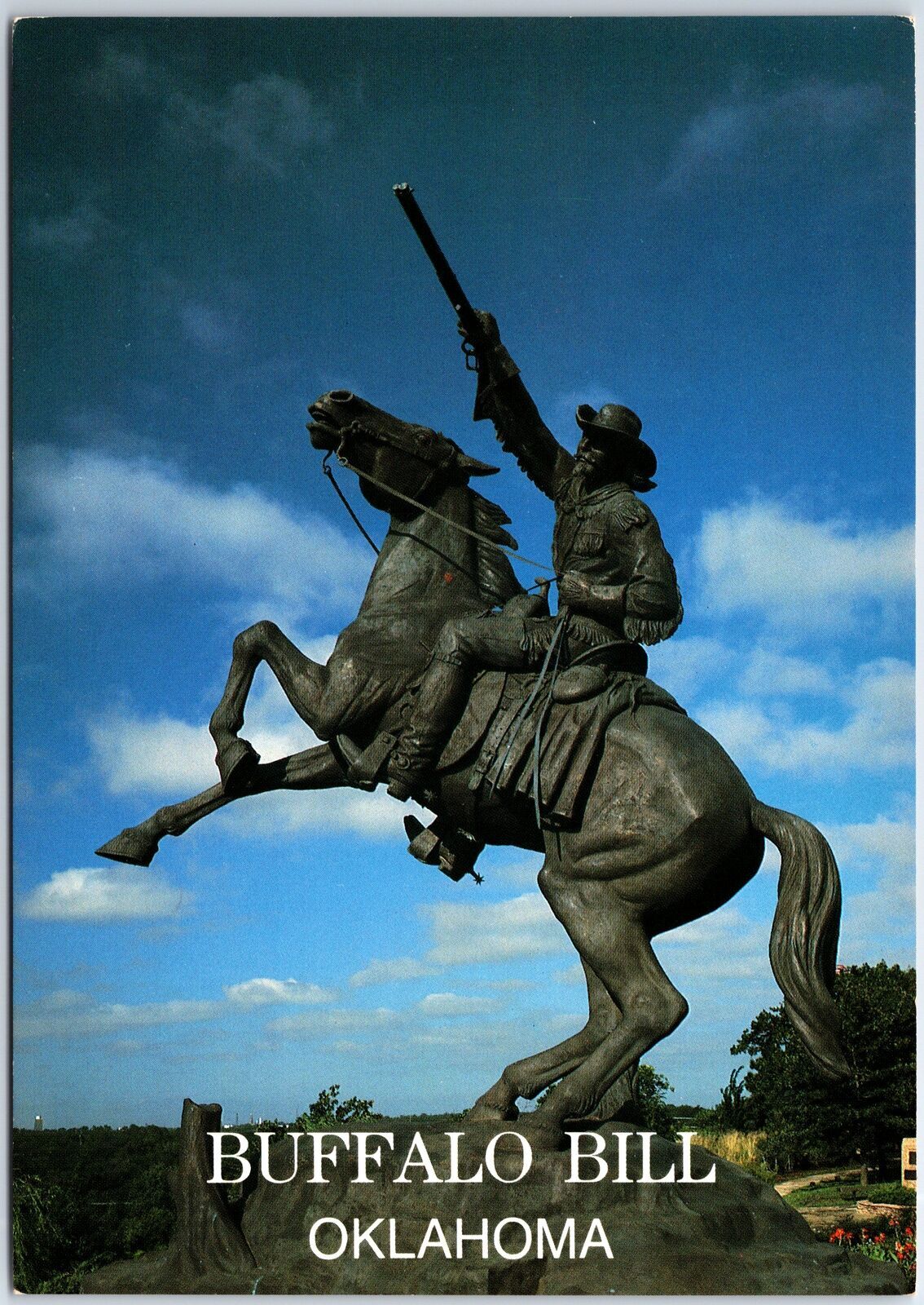 Vintage Continental Size Postcard the Buffalo Bill Statue in Oklahoma ...