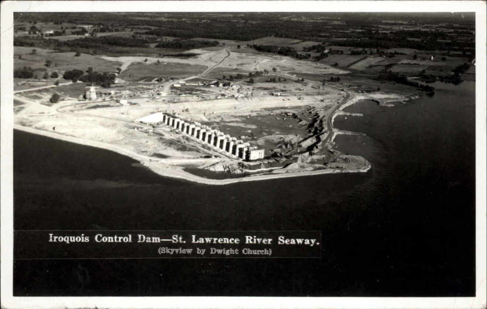 RPPC ST LAWRENCE SEAWAY CANADA Iroquois Control Dam Real Photo Postcard ...