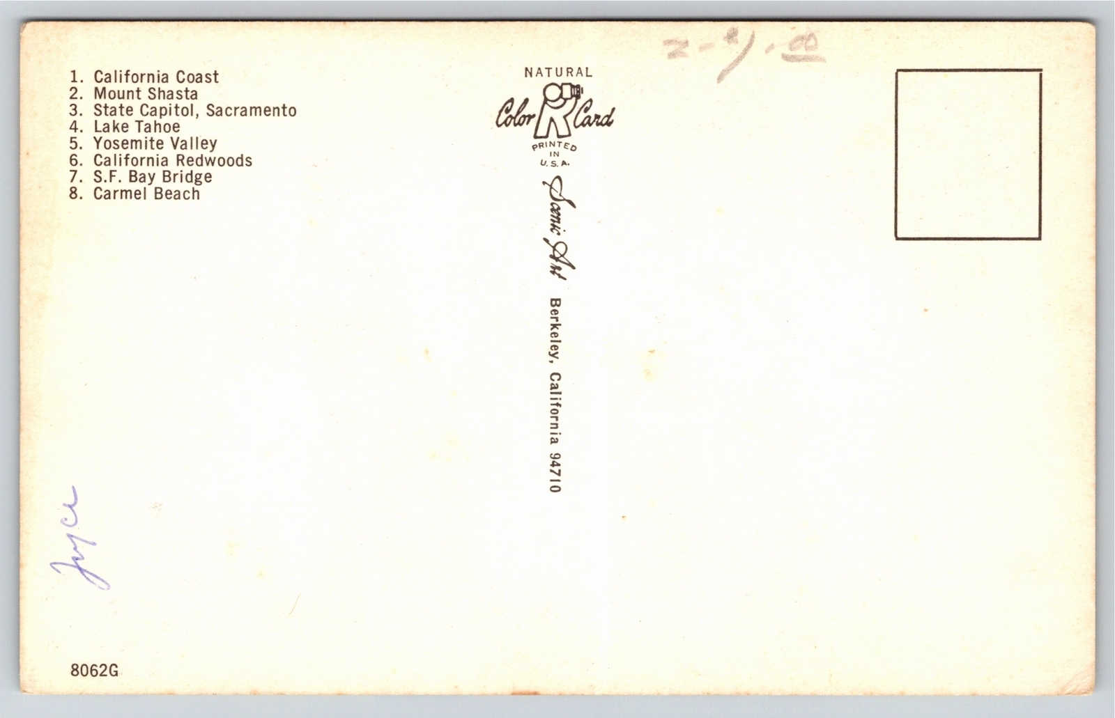 State Maps~8 Views & Map of California Key On Back~Vintage Postcard ...
