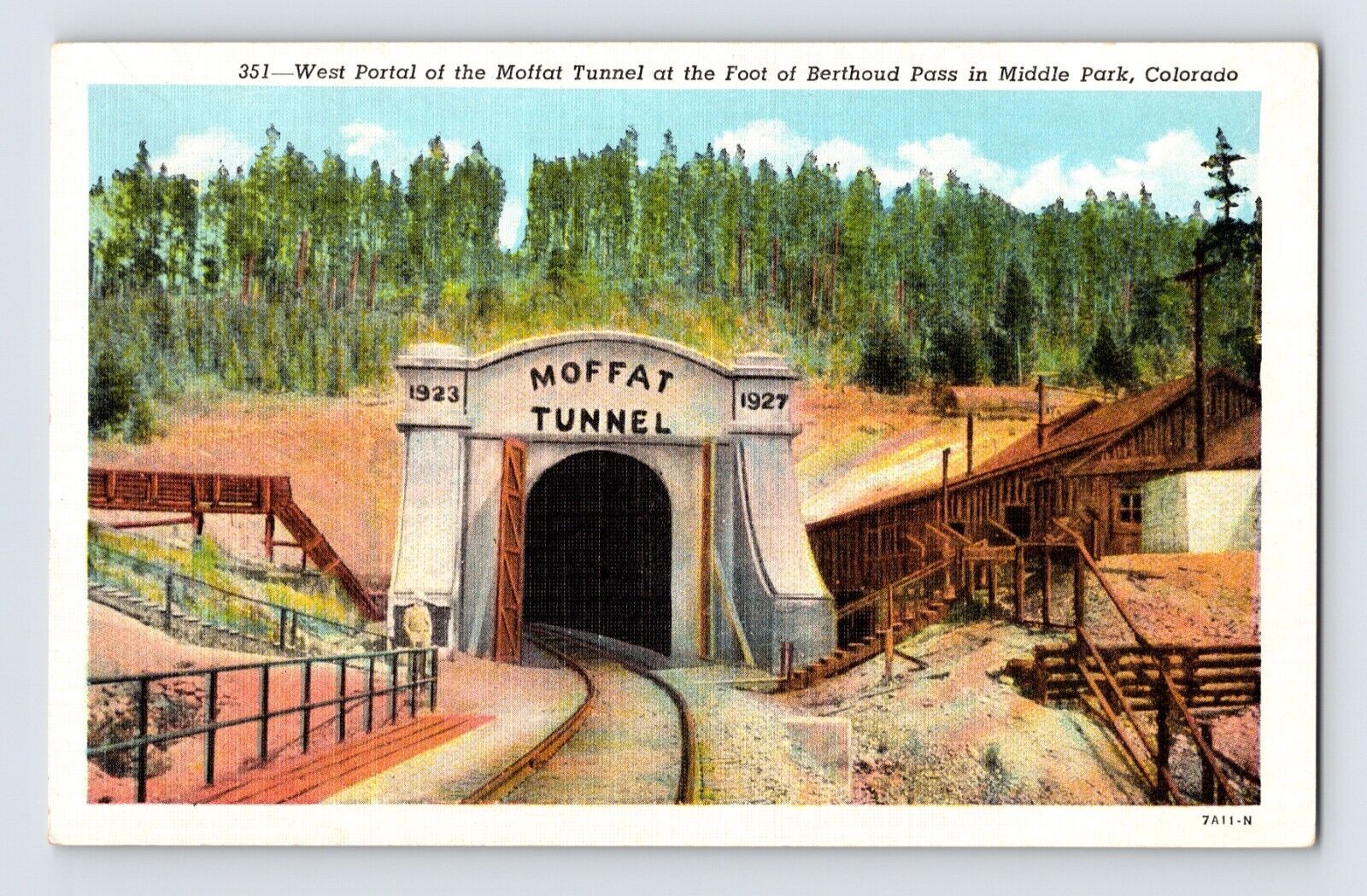 Postcard Colorado Middle Park CO Moffat Tunnel Berthoud Pass 1940s ...