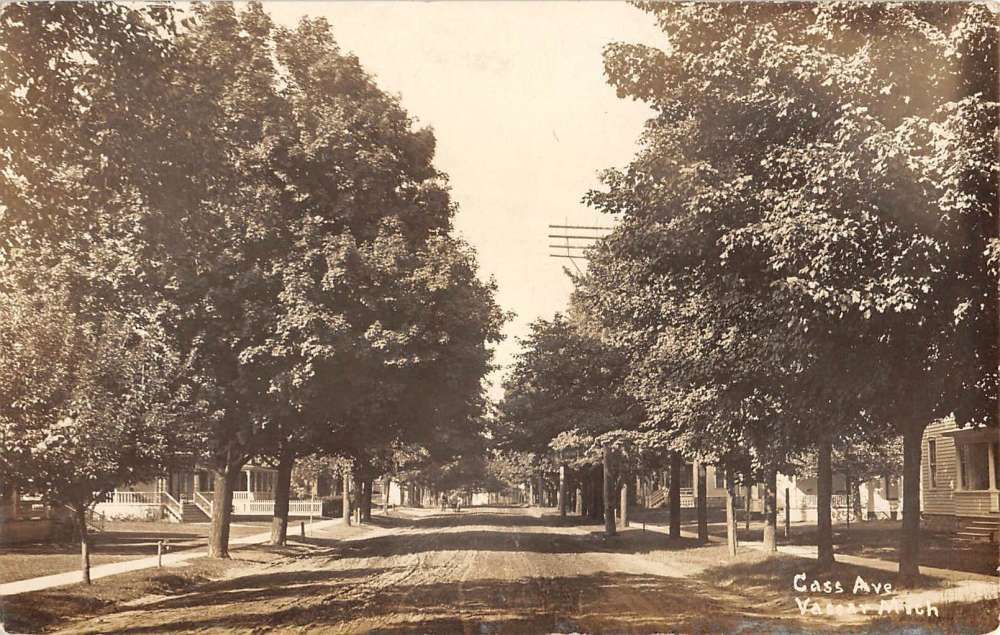 Vassar Michigan Cass Avenue Street Scene Real Photo Antique Postcard ...