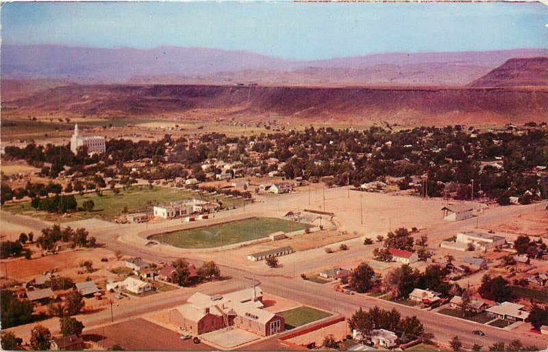 Postcard; St. George UT, Aerial View Dixie Sun Bowl Football Field ...