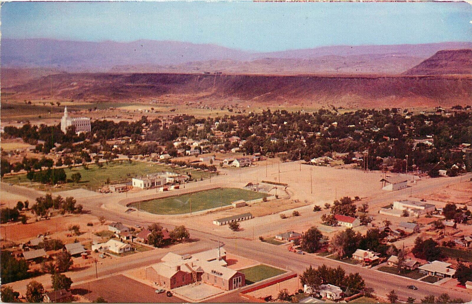 Postcard; St. George UT, Aerial View Dixie Sun Bowl Football Field ...