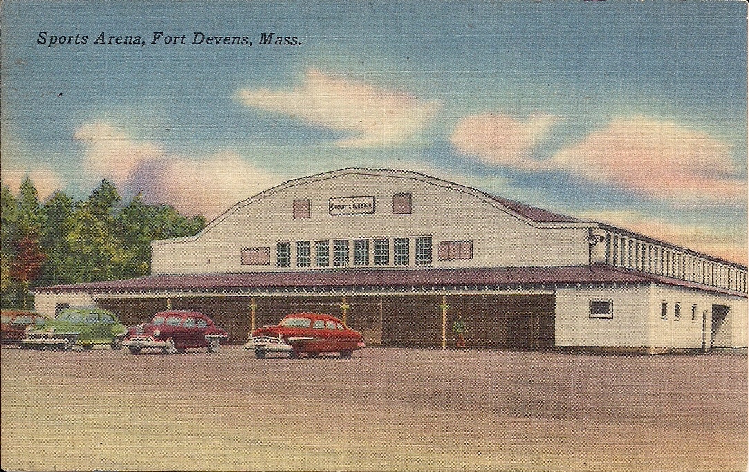Fort Devens MA US Army Base, Sports Arena WWII Era, Cars, Massachusetts ...