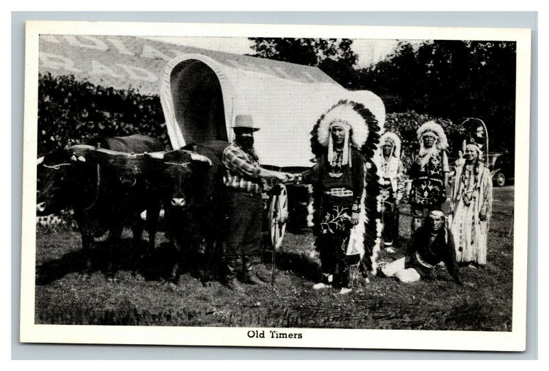 Vintage 1930's Photo Postcard Native American Chief with Farmer Covered ...