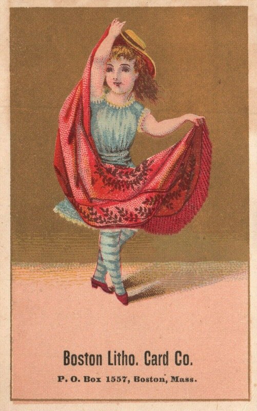 1880s-90s Little Girl Ballerina Boston Litho Card Co. Boston ...