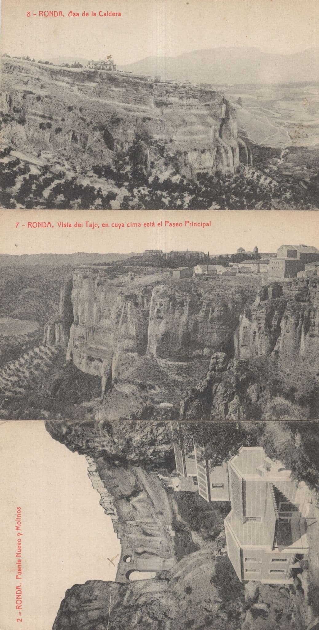 Ronda Spain Vista Del Tajo Caldera Puente Nuevo 3x Old Postcard s ...