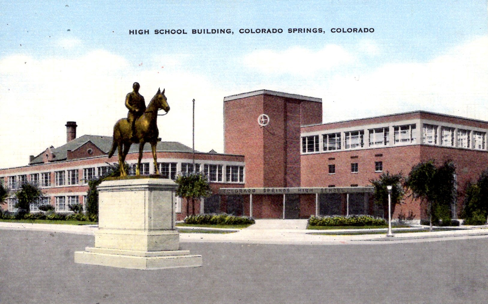 Colorado Springs, Colorado - The High School Building - in the 1940s ...