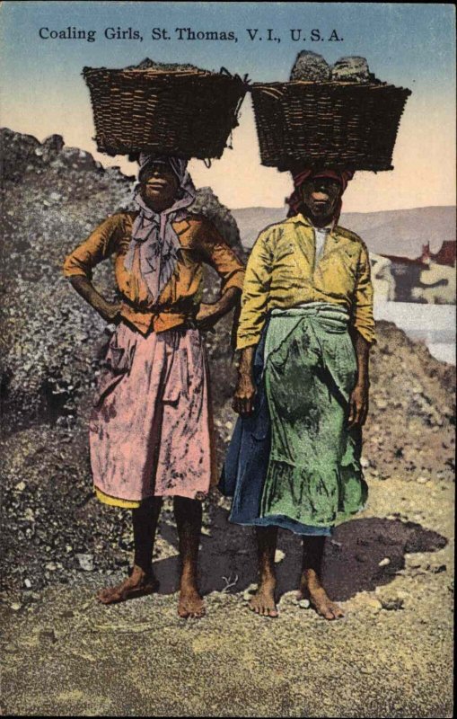 St Thomas Virgin Islands VI Coaling Girls Indigenous Women c1910 ...