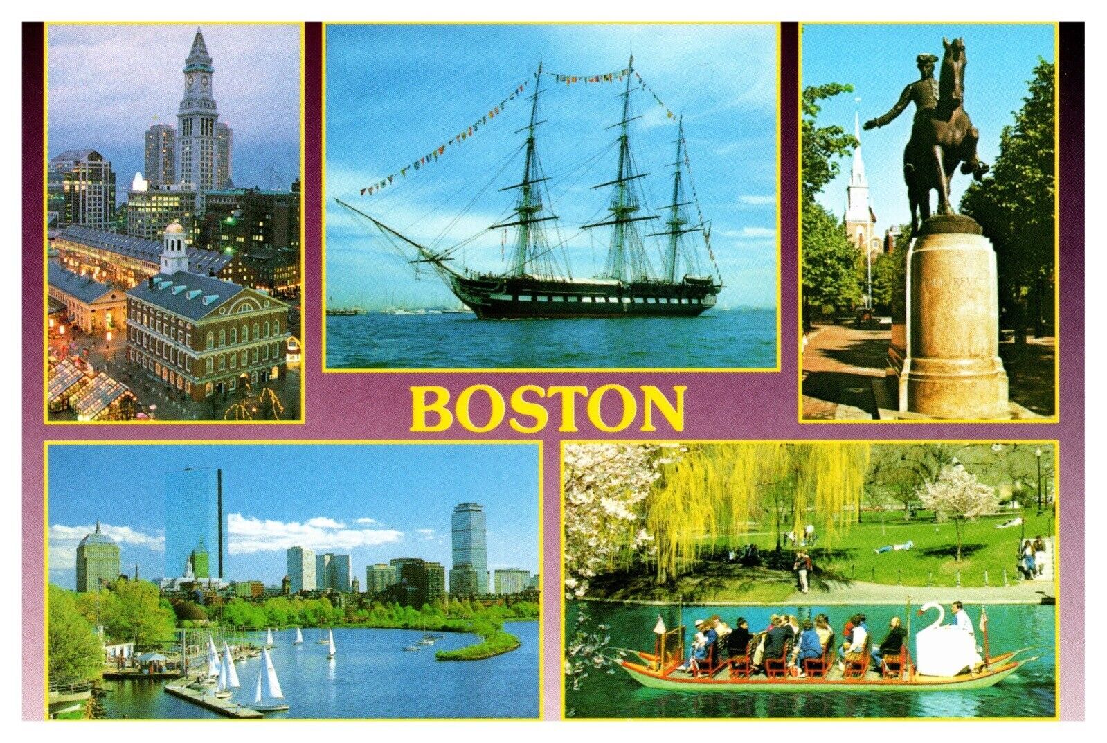Historic Beautiful Boston Massachusetts Uss Multi View Unp Chrome ...